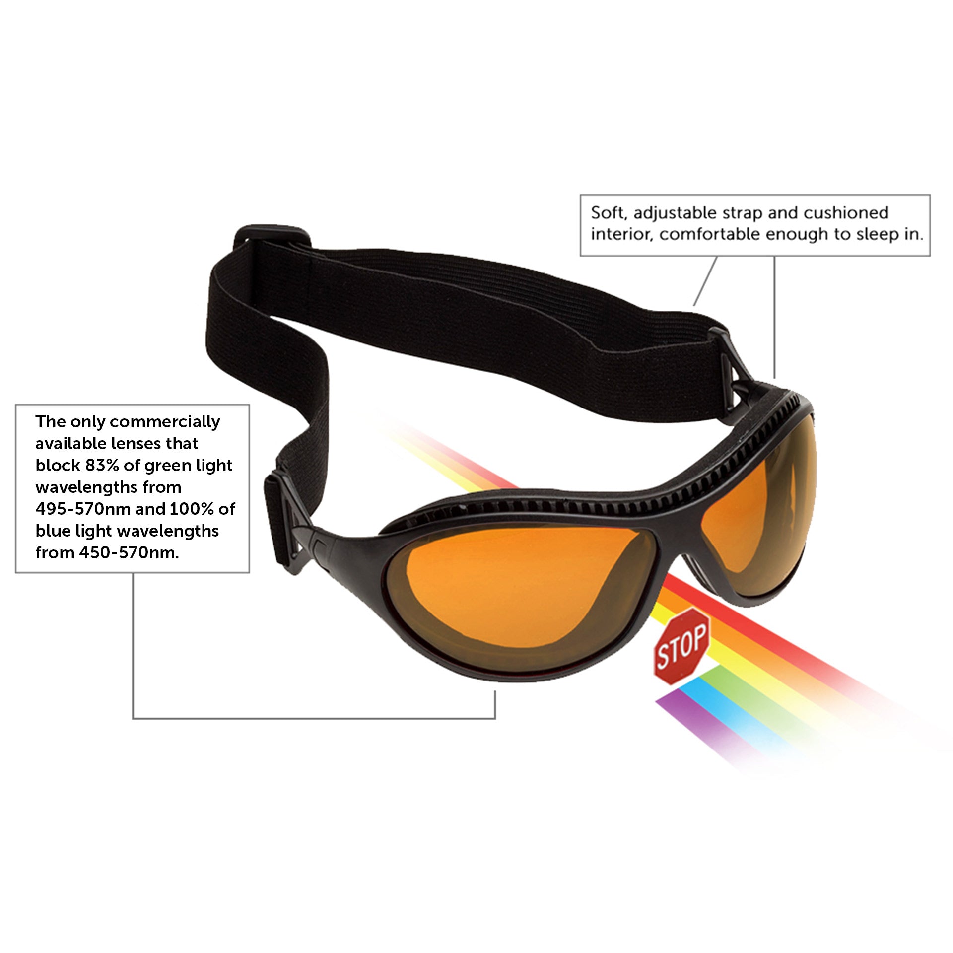 Sleep Savior® Ultra with Head Strap - Amber